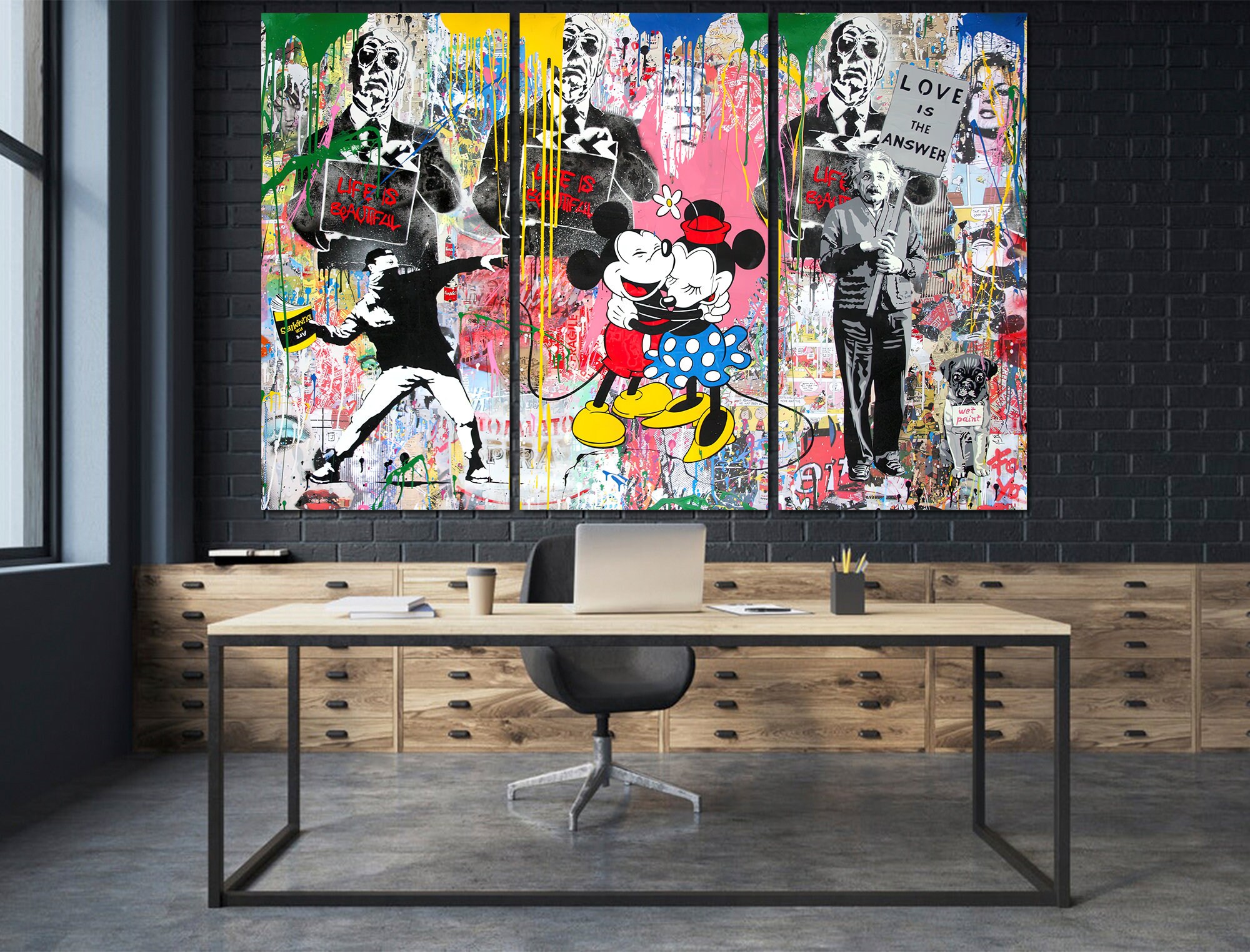 Modern Pop Art Street Art on Canvas Graffiti Wall Decore Extra Large ...
