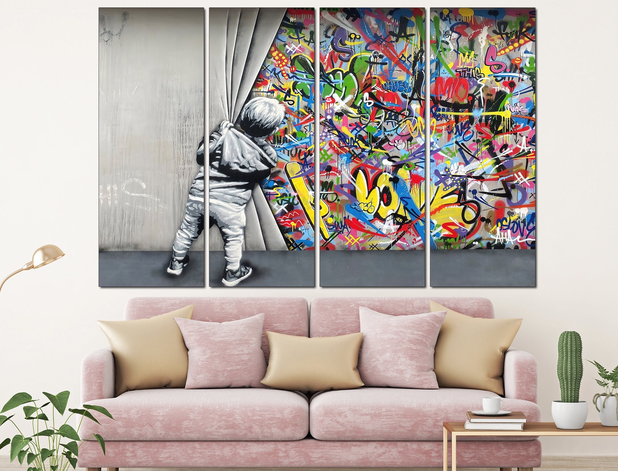 Urban Street Art Contemporary Canvas Print Graffiti Wall Decore ...