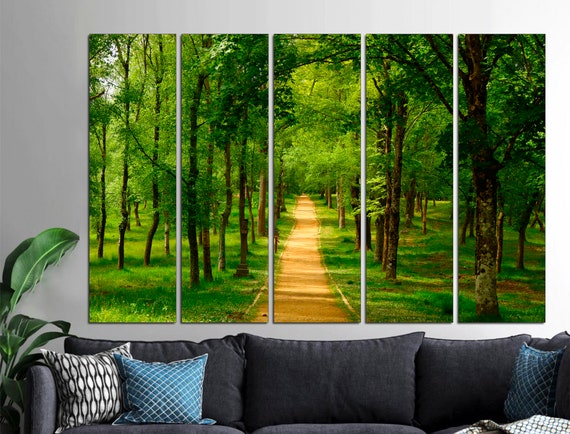 Forest Path Print Wall Art Decor Tree Art Print Large Canvas - Etsy