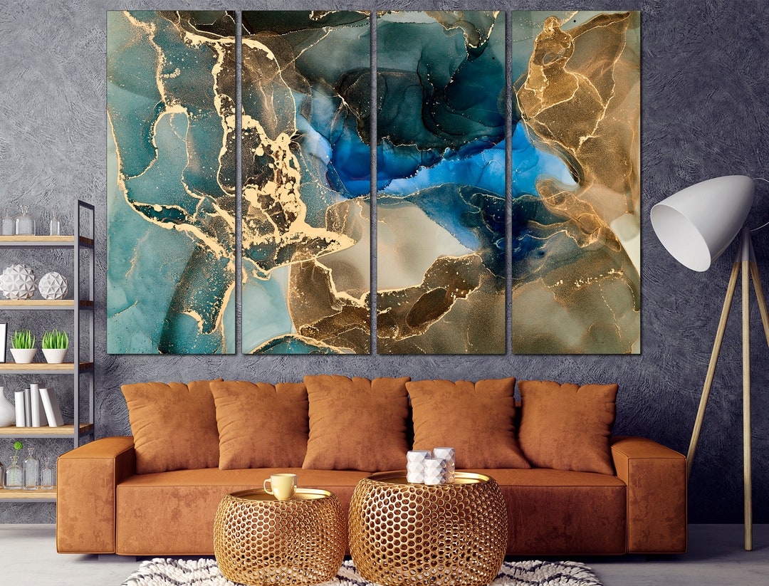 Gold Marble Abstract Art Abstract Canvas Print - Etsy