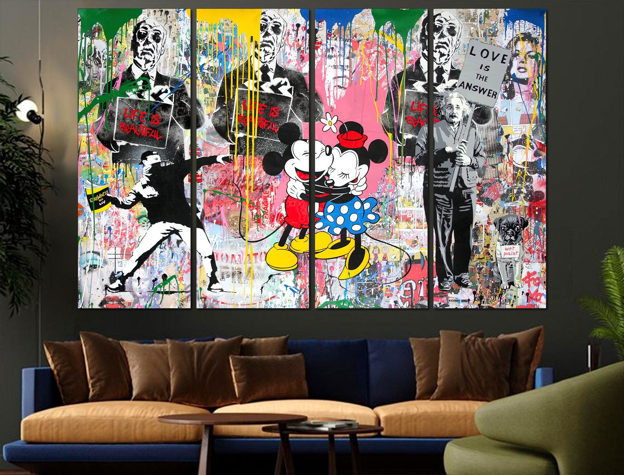 Modern Pop Art Street Art on Canvas Graffiti Wall Decore Extra Large ...