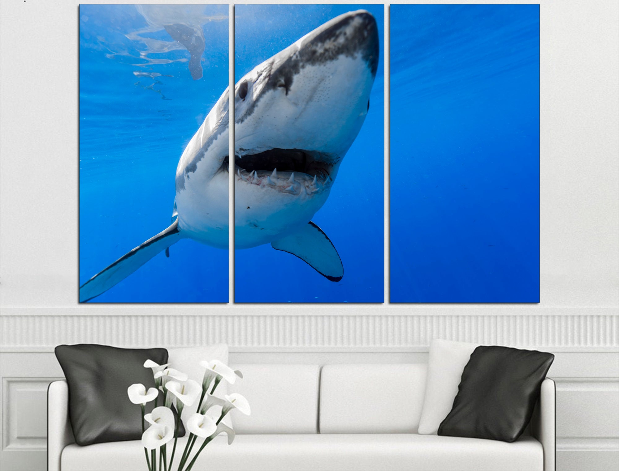 Shark Wall Art Ocean Wall Decor Shark Poster - Etsy