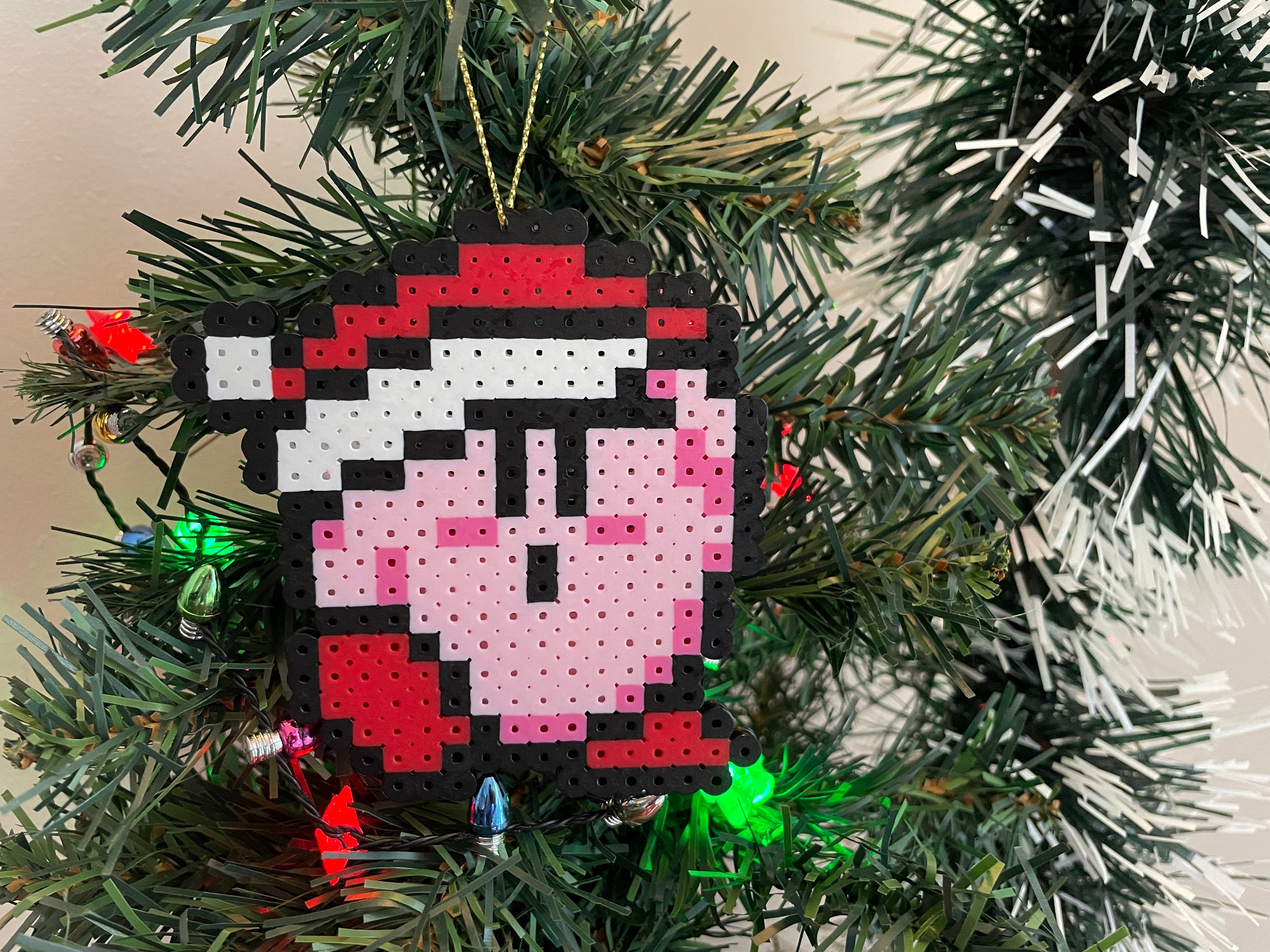 Kirby With Santa Hat 8-bit Christmas X-mas Ornament Nintendo Magnet ...
