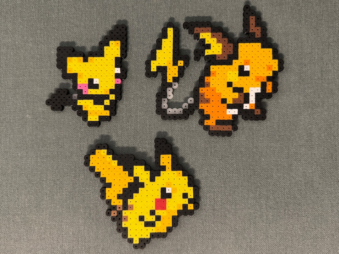 Pichu, Pikachu, and Raichu Pokemon Kanto 8-bit Sprites Nintendo Video ...