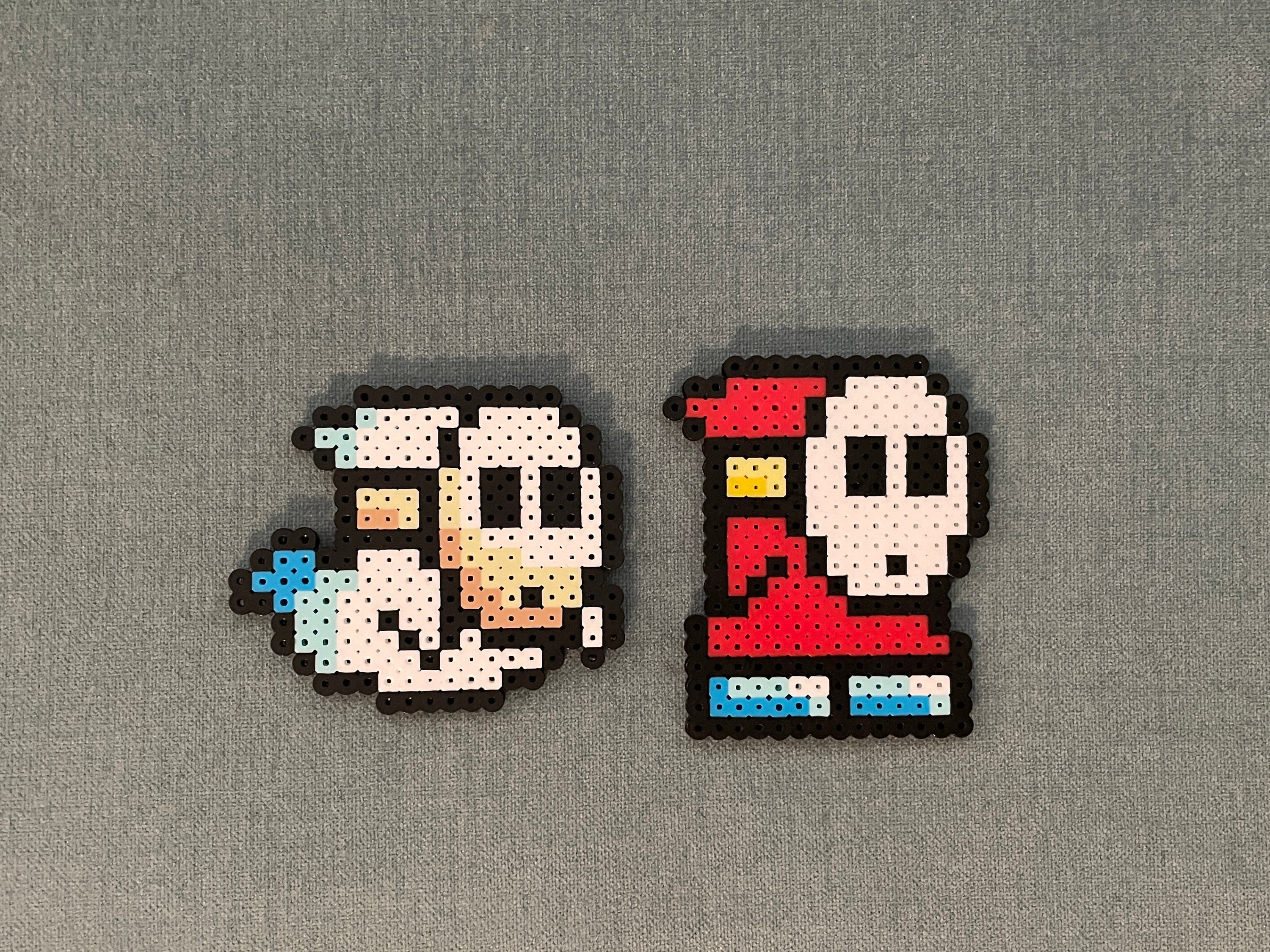 Shy Guy and Boo Guy Super Mario Bros Magnet Perler Bead Art | Etsy