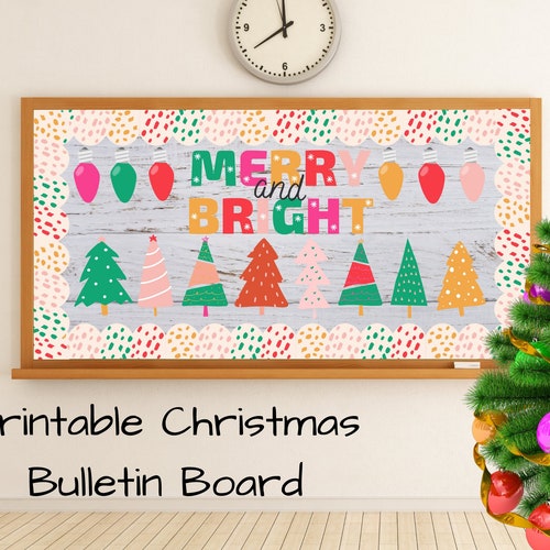 Merry Christmas Bulletin Board or Classroom Door Decor Easy - Etsy
