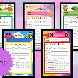 Daily Daycare Reports for Infants, Toddlers or Preschoolers - Etsy