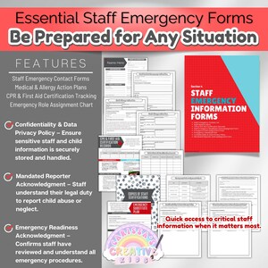 Daycare Emergency Planning Binder Editable Template | Emergency Action ...