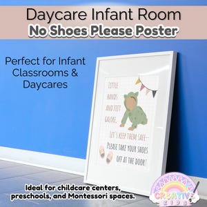 Daycare Infant Classroom Boho Entryway Printable No Shoes Poster ...