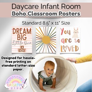 Daycare Infant Classroom Boho Rainbow Theme Posters | Neutral Infant ...