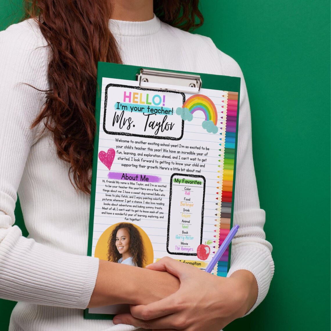 Meet the Teacher Template | Back to School Printable | Teacher ...