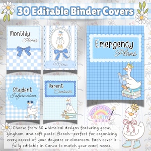 Editable Binder Covers and Spines | Silly Goose Classroom Decor Theme ...
