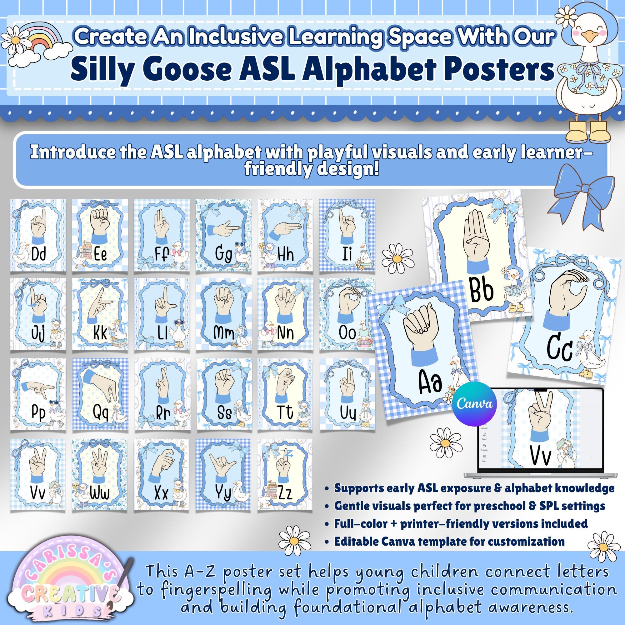 Silly Goose Classroom Decor Bundle | Alphabet Posters, Math Charts ...