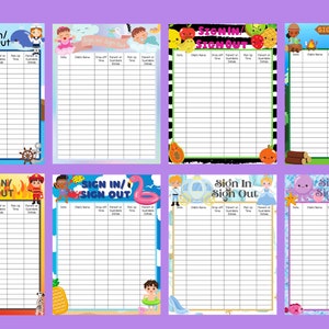 Cute and Colorful Daycare Sign in and Out Sheets Perfect for Your ...