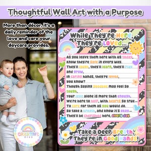Childcare Entry Poem Wall Art Poster | Drop off Reassurance for Daycare ...