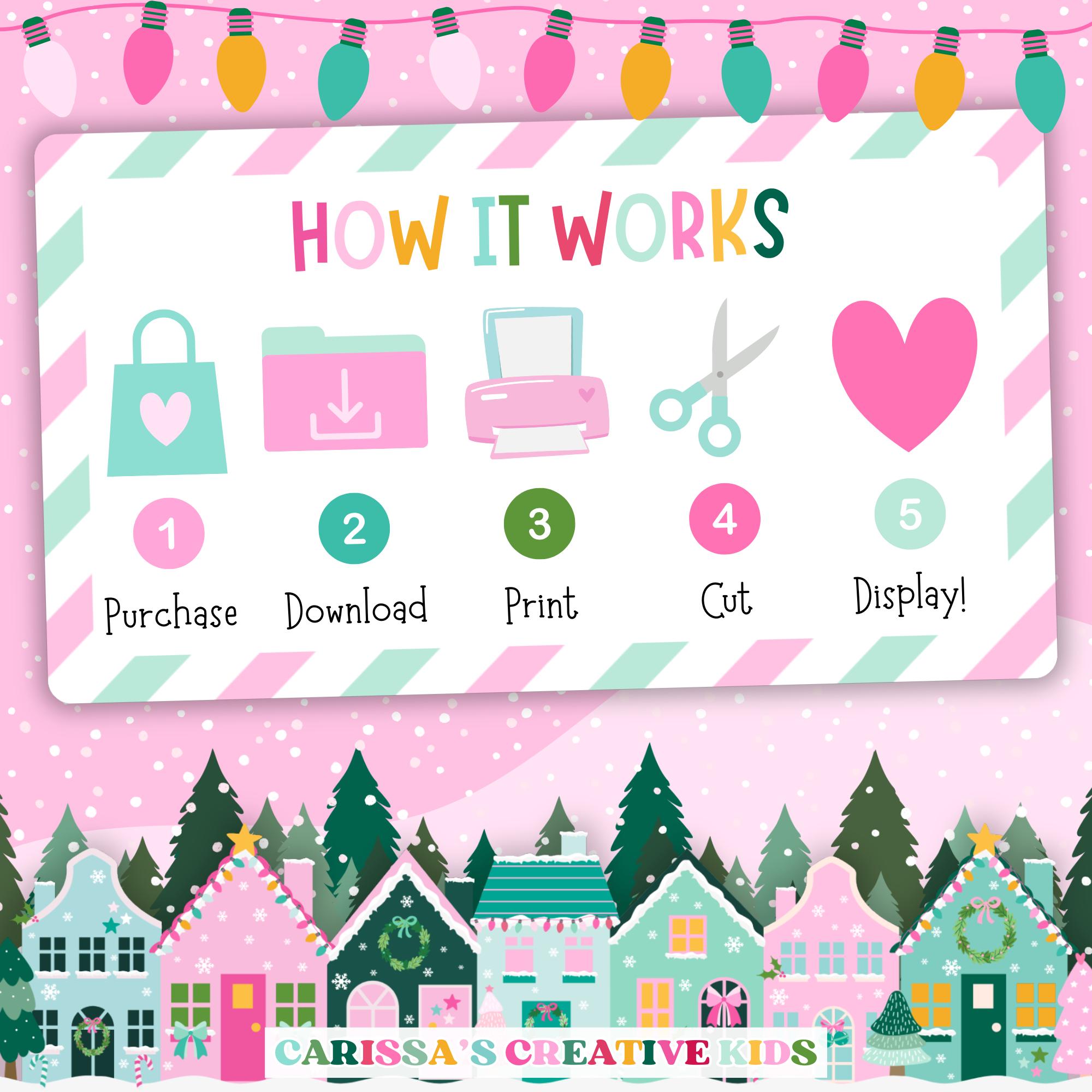 Christmas Village Bulletin Board Kit | Printable Classroom Decor ...