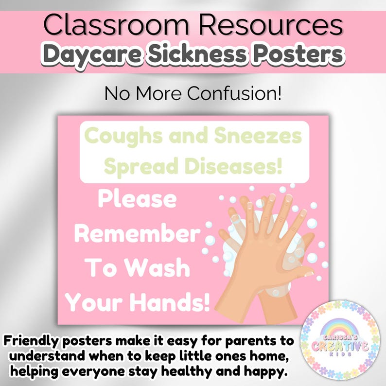 Daycare Sickness Posters | Sick Policy Posters to Help Keep Your Space ...