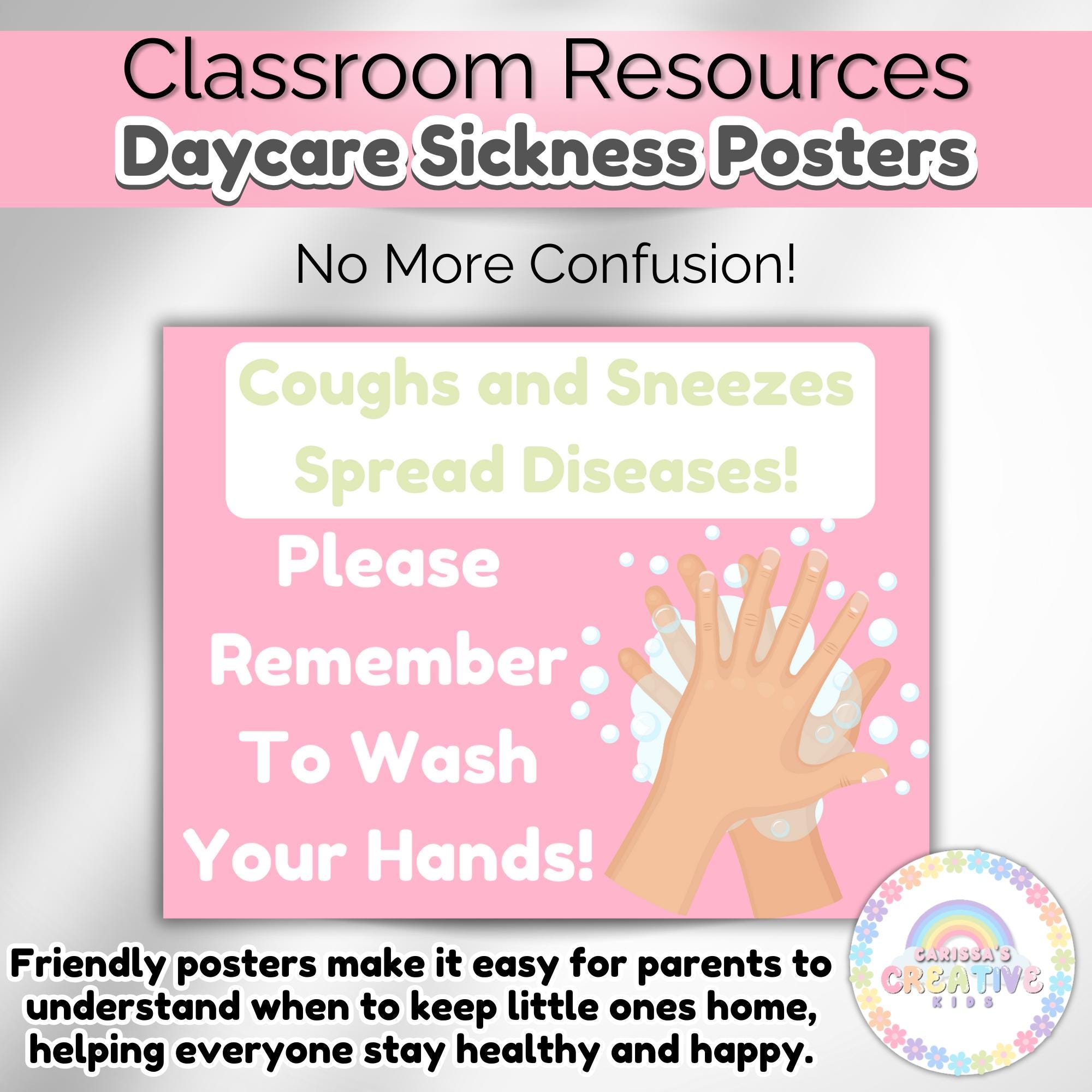 Daycare Sickness Posters | Sick Policy Posters to Help Keep Your Space ...
