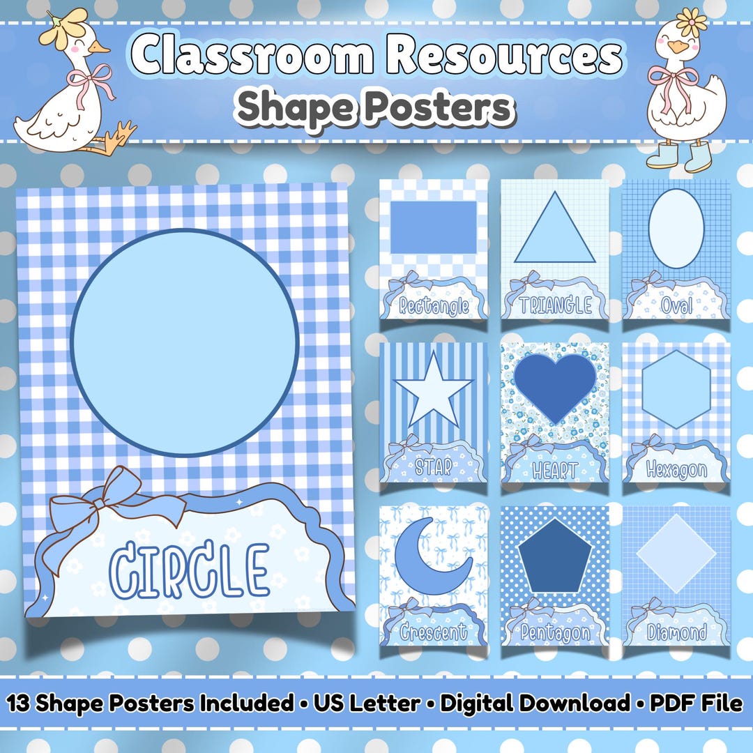 Printable Shape Posters | Silly Goose Classroom Decor | Educational ...