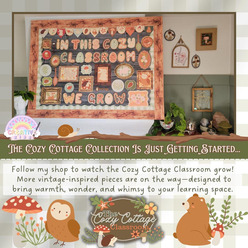 Cozy Cottage Classroom Printable Bulletin Board Kit | Cottagecore ...