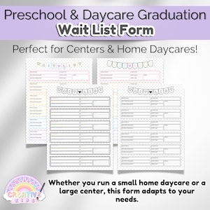 Daycare Waitlist Forms Template | Preschool Classroom Management ...