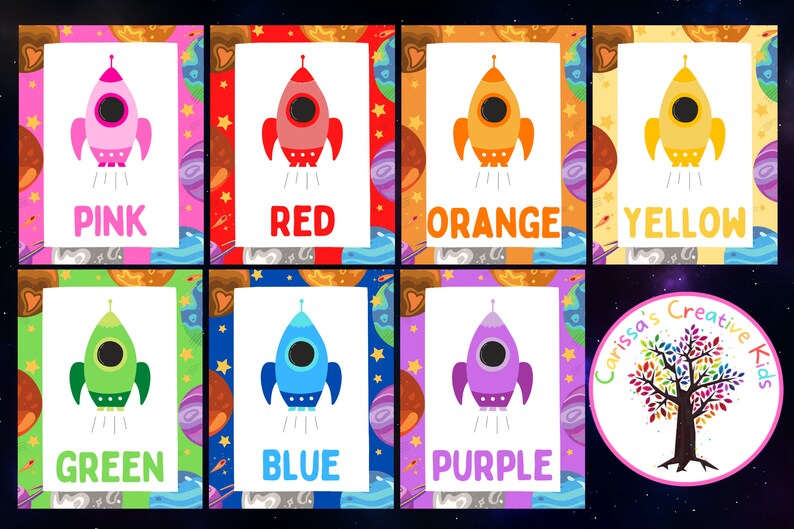 Space Color Posters Solar System Classroom Playroom Art - Etsy