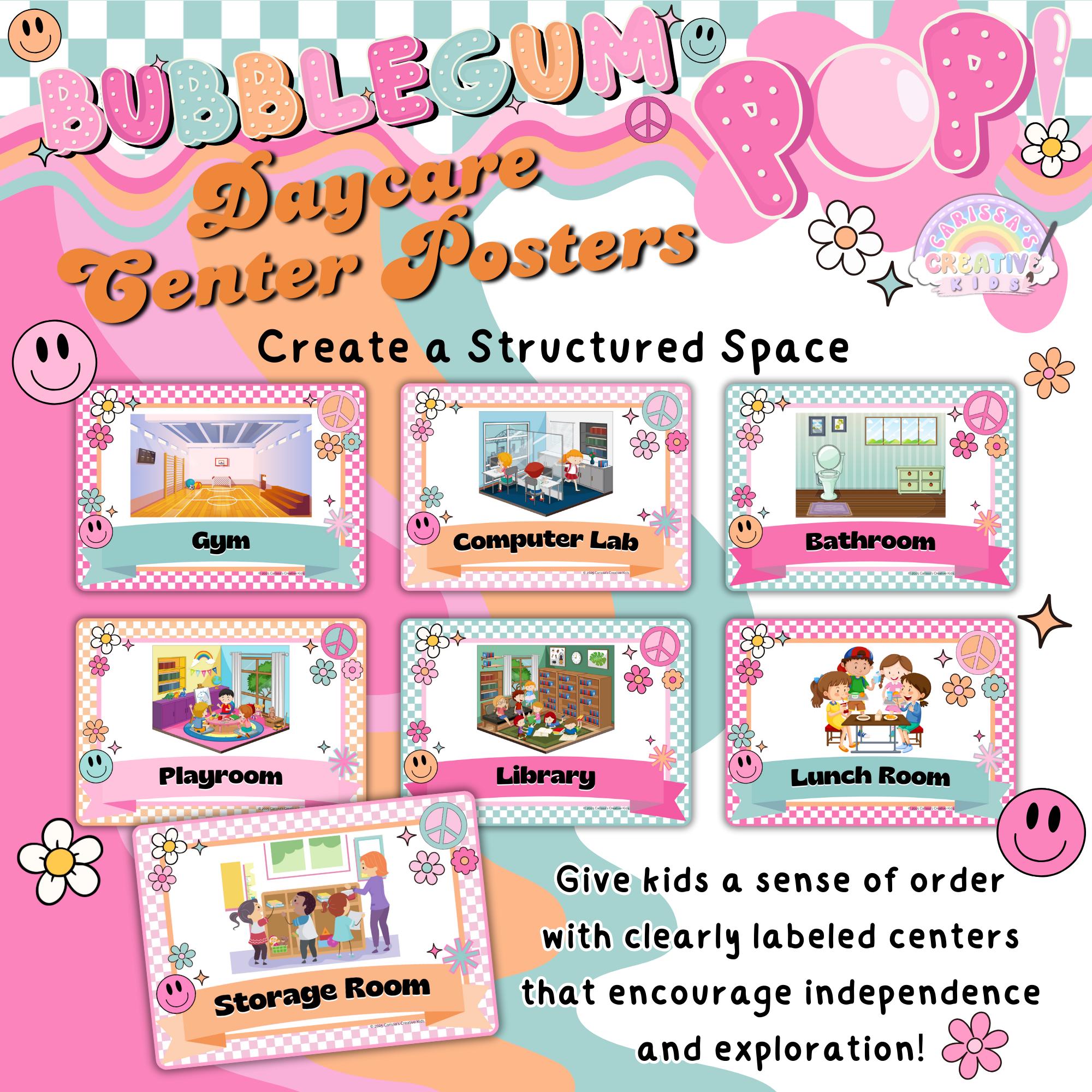 Daycare Classroom Center Signs Editable Posters | Preschool Center ...