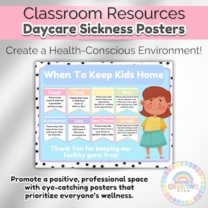 Daycare Sickness Posters | Sick Policy Posters to Help Keep Your Space ...