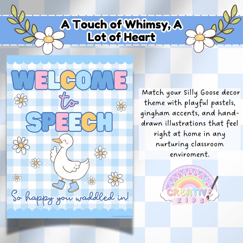 Silly Goose Speech Therapy Posters Printable | SLP Classroom Decor Wall ...