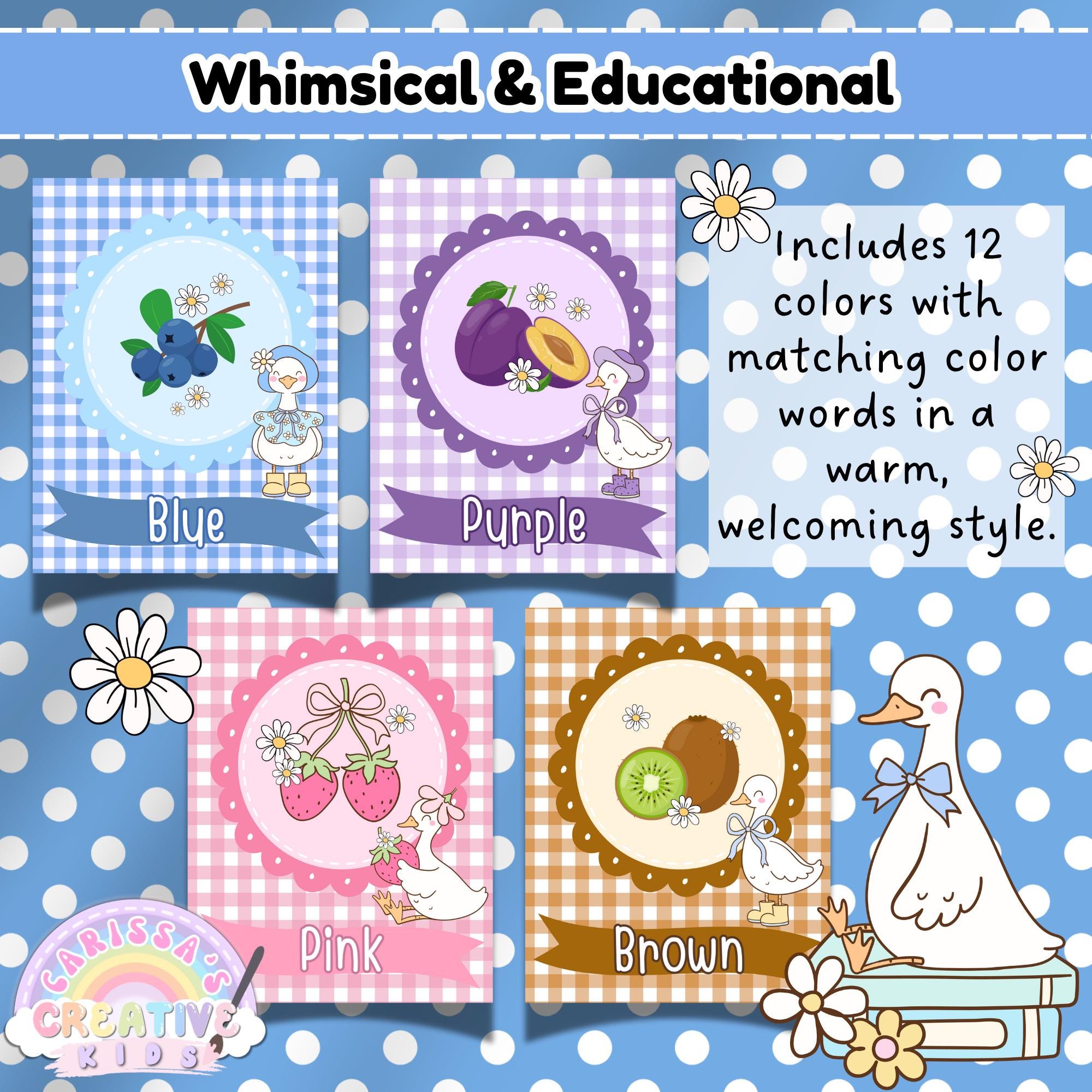Silly Goose Color Posters | Classroom Decor Theme | Pastel Playroom ...