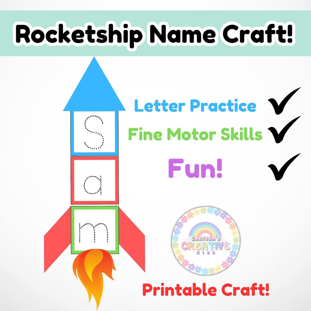 Rocketship Name Craft Preschool Outer Space Theme Large Group Craft ...