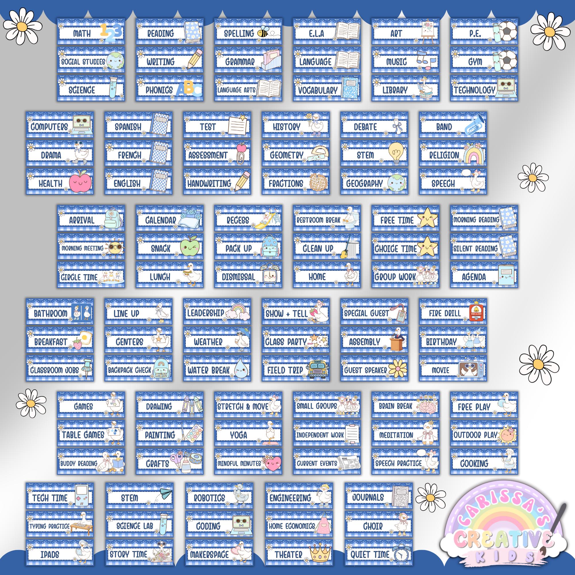 Silly Goose Visual Classroom Schedule Cards | Editable Daily Routine ...