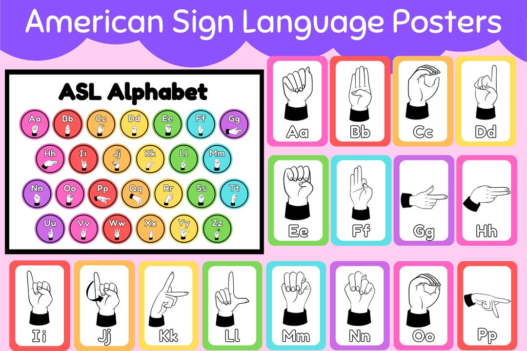 American Sign Language Classroom Posters | ASL Posters | Classroom ASL ...
