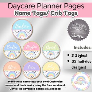 Rainbow Pastel Name Tags | Preschool, Daycare, Childcare Center ...