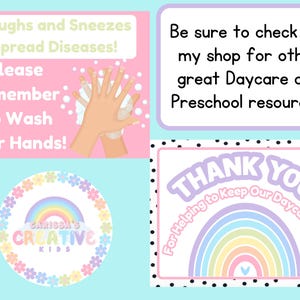 Daycare Sickness Posters Sick Policy Posters to Help Keep Your Space ...