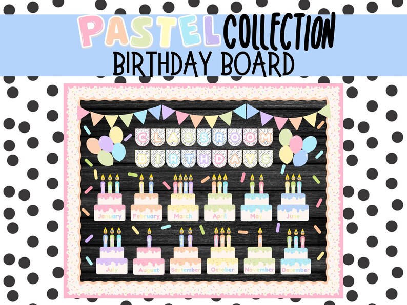 Printable Birthday Banner for Classroom & Daycare in Soft Pastels ...