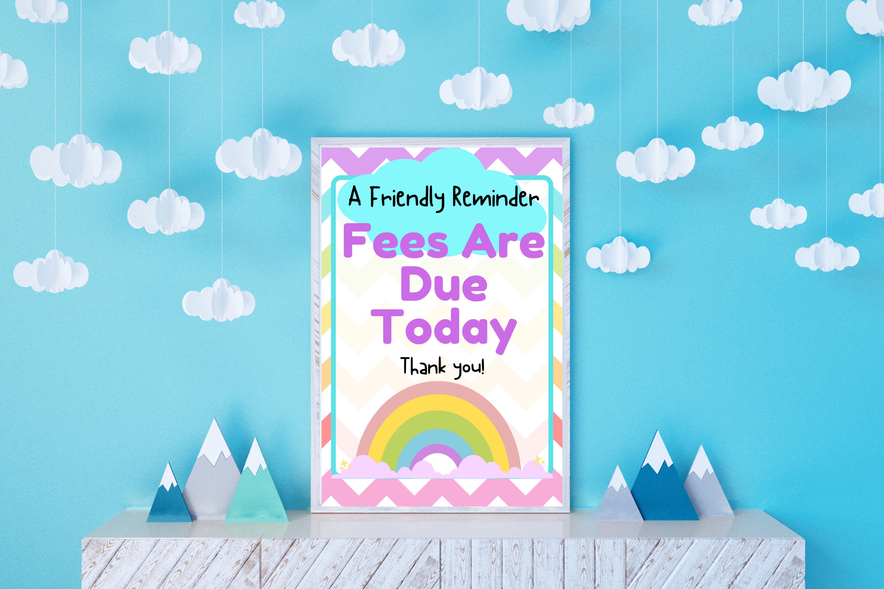 Instant Print PDF Fees Due Poster to Hang in Your Childcare or Daycare ...