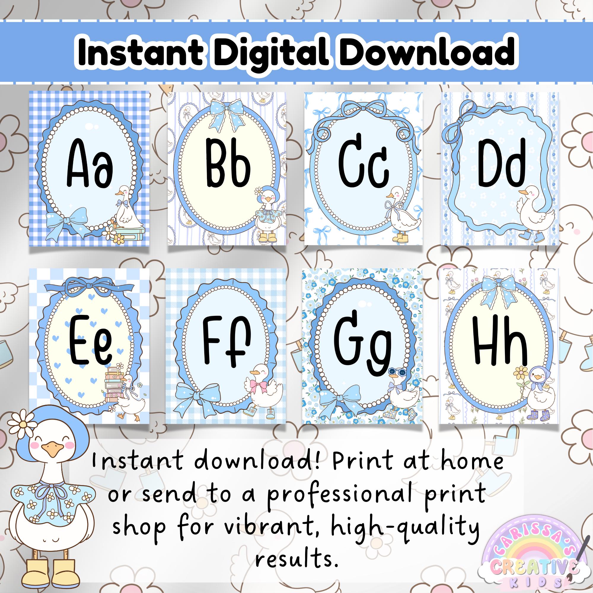 Classroom Alphabet Posters | ABC Playroom Prints Wall Decor | Daycare ...