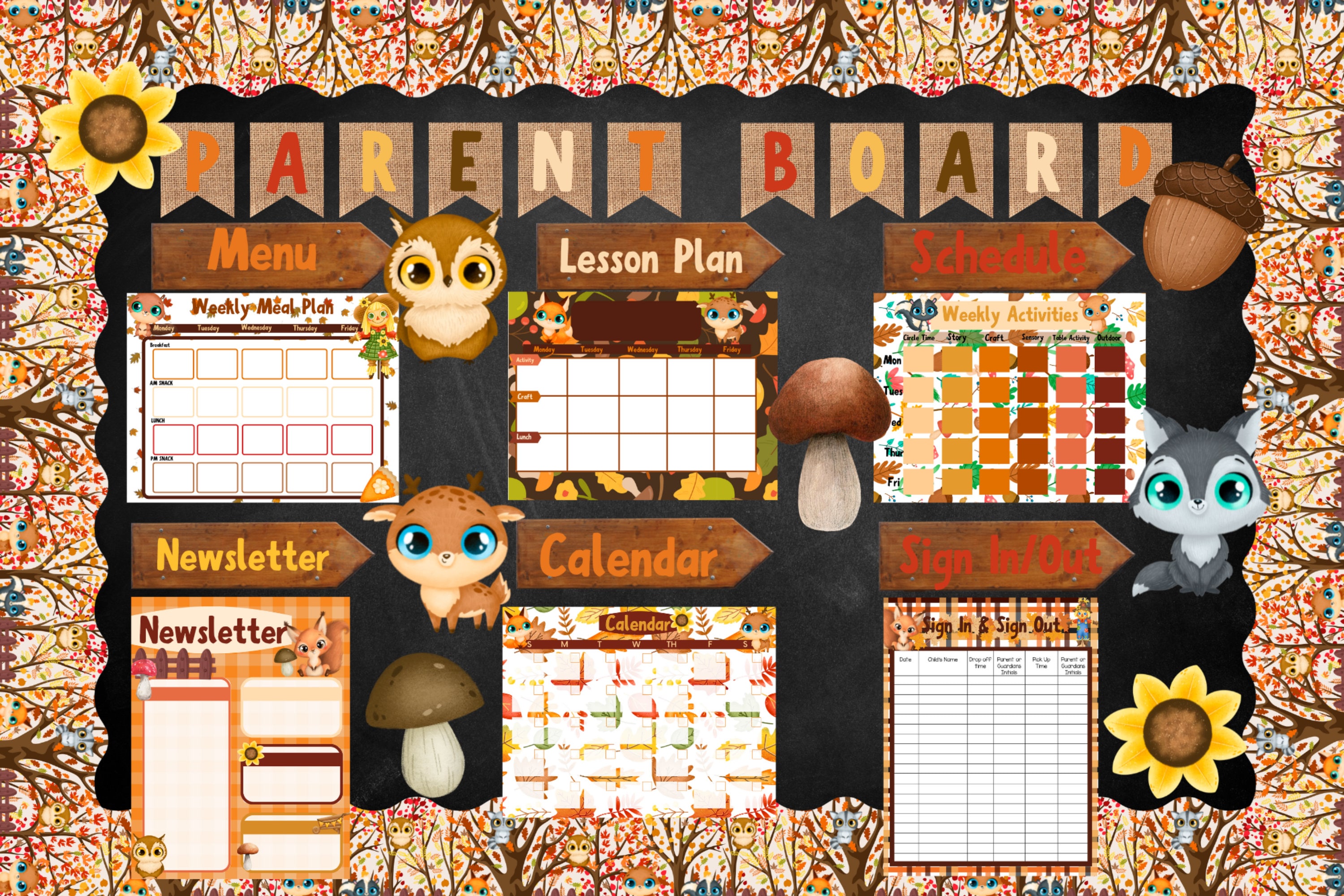 Daycare Parent Board Childcare Information Bulletin Board - Etsy