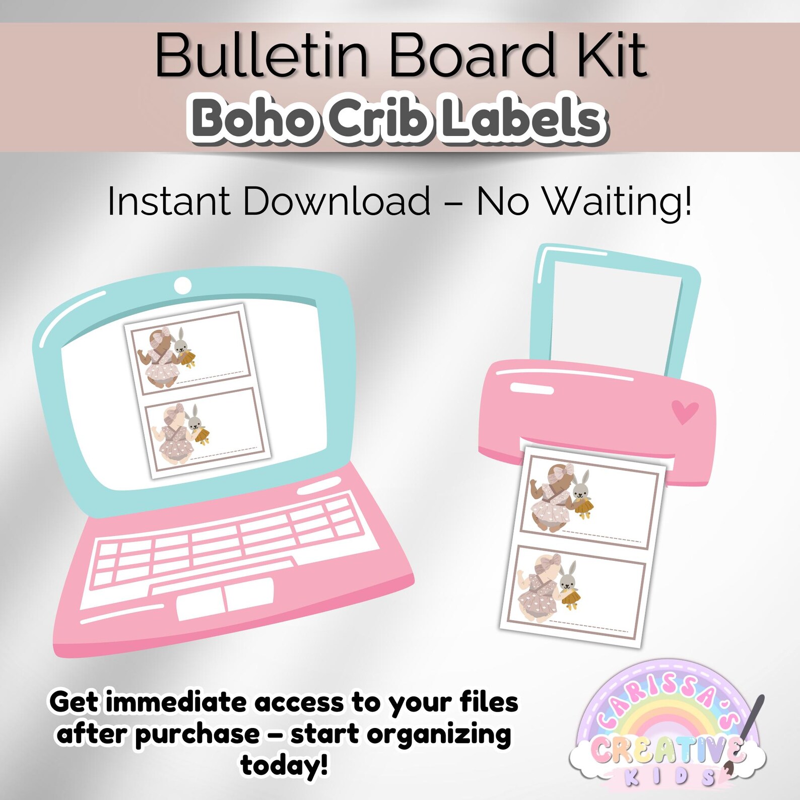 Boho Daycare Crib Labels Infant Classroom Printables Template | Name ...