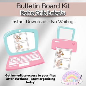 Boho Daycare Crib Labels Infant Classroom Printables Template | Name ...