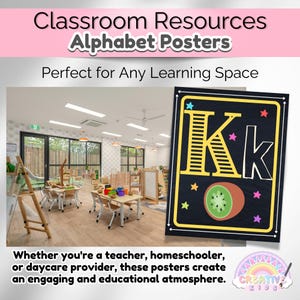 Rainbow Alphabet Posters Preschool Classroom Decor | Alphabet Playroom ...