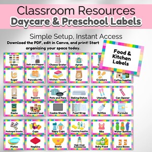 Printable Daycare Organization Labels | Preschool Classroom Labels ...