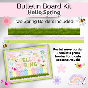 Hello Spring Bulletin Board Kit | Preschool Classroom Decor | Daycare ...