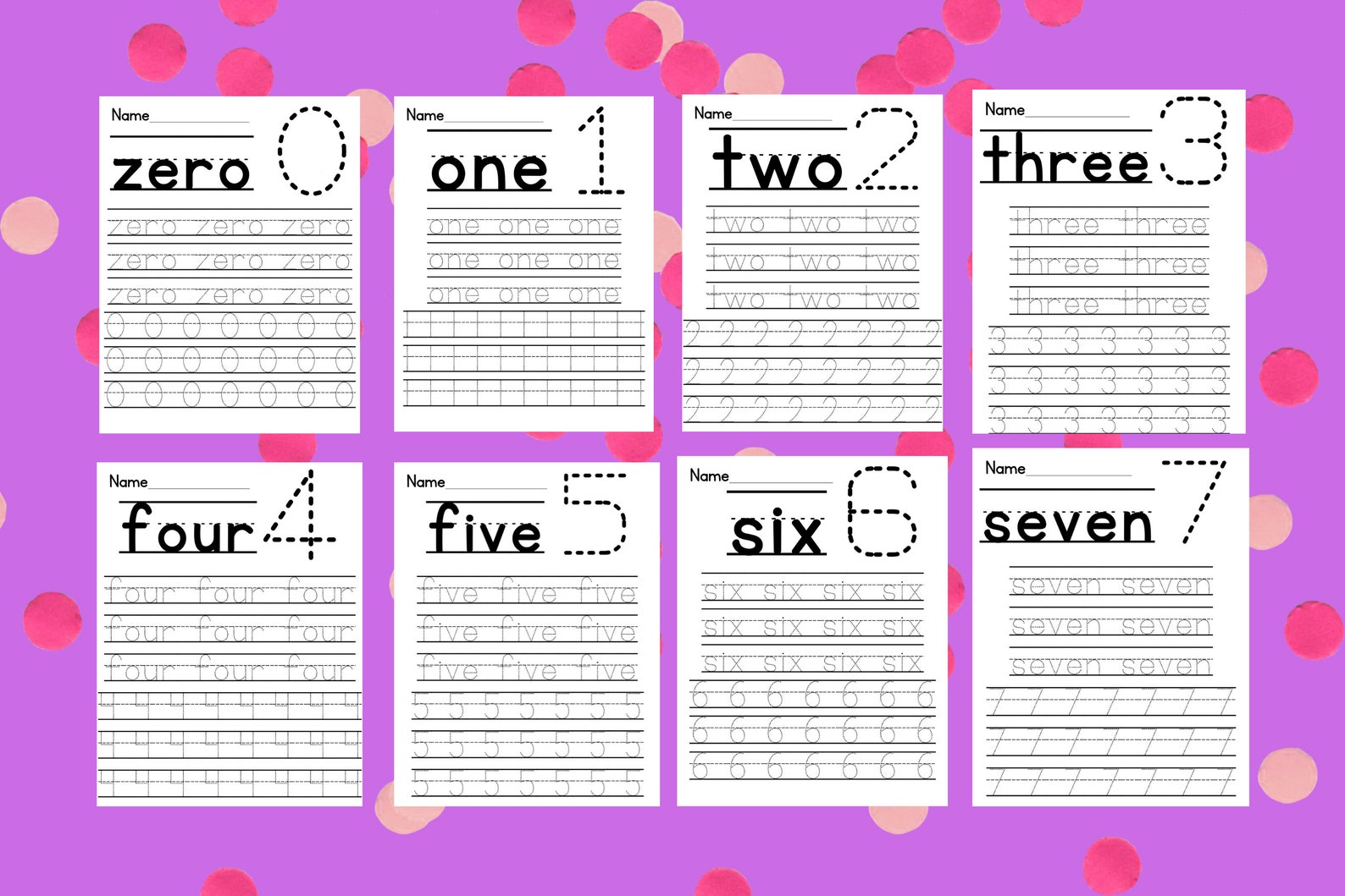 Number Practice Sheets for Preschool Daycare Homeschool - Etsy