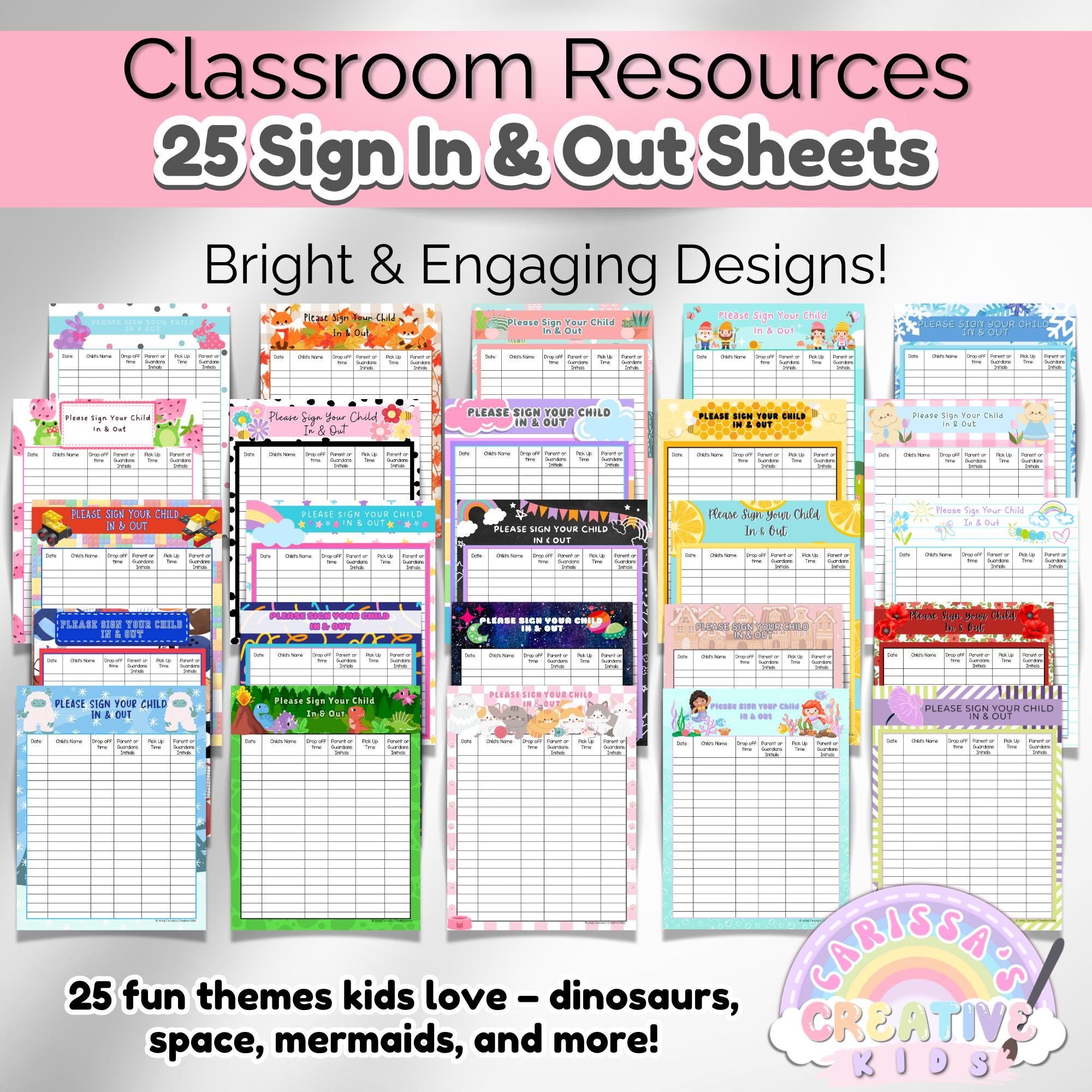 25 Printable Sign in and Out Sheets for Childcare | Daycare Sign in ...