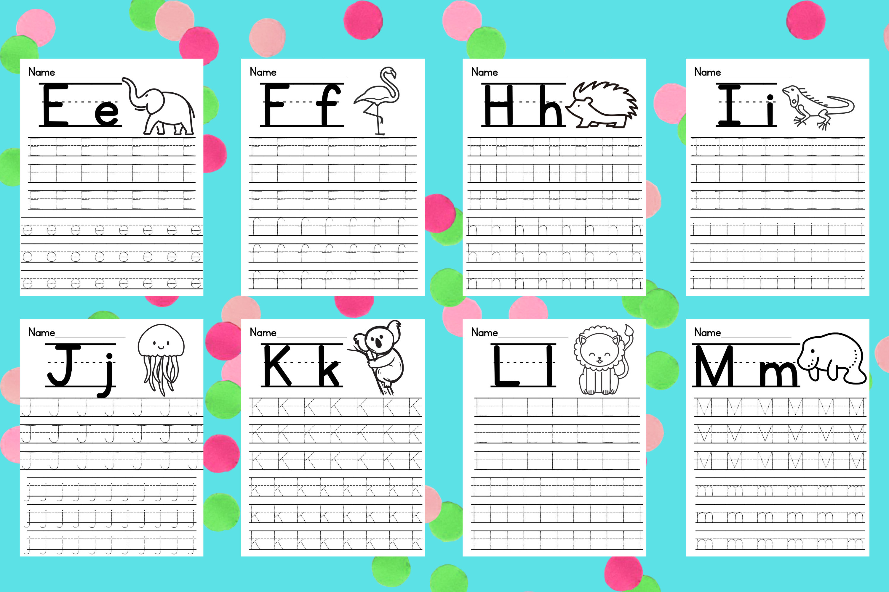 Writing Alphabet Work Sheets Writing Practice Sheets Preschool Daycare ...