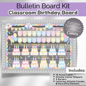 Printable Birthday Banner for Classroom & Daycare in Soft Pastels ...
