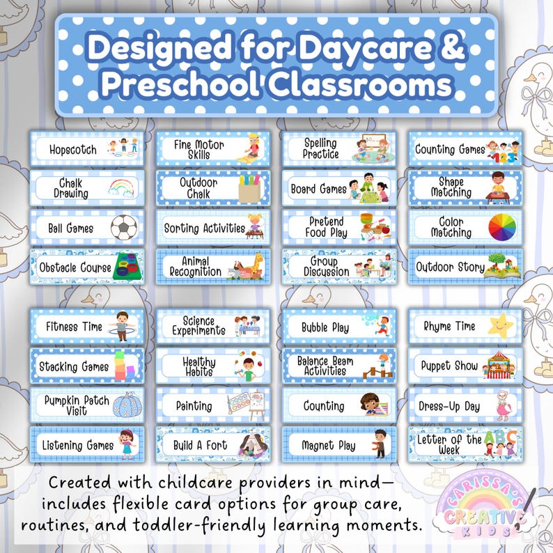 Editable Daycare Visual Schedule | Preschool Daily Routine Cards ...