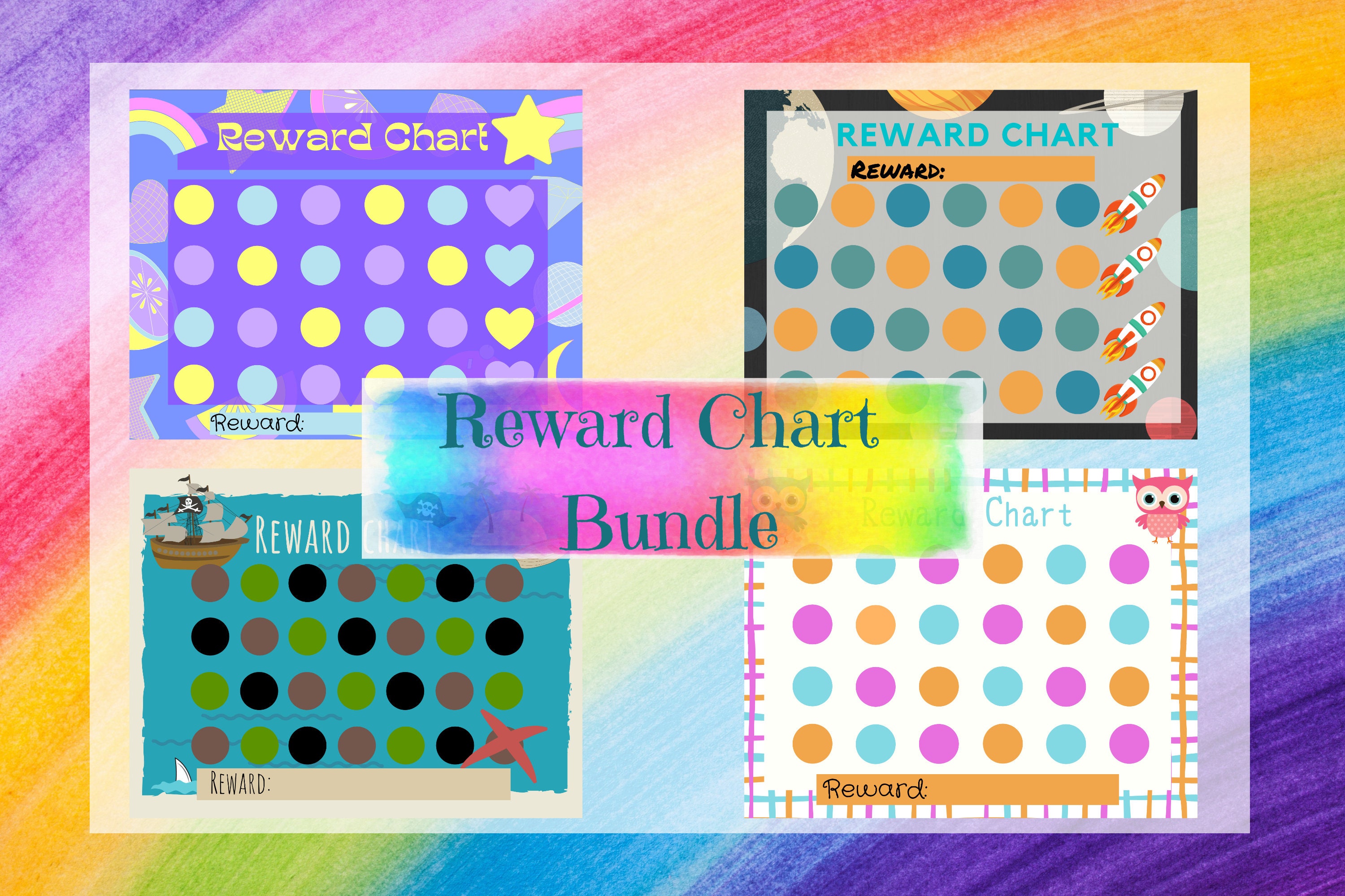 Reward Chart Bundle 2 Boy and 2 Girl Reward Charts for Your Childcare ...